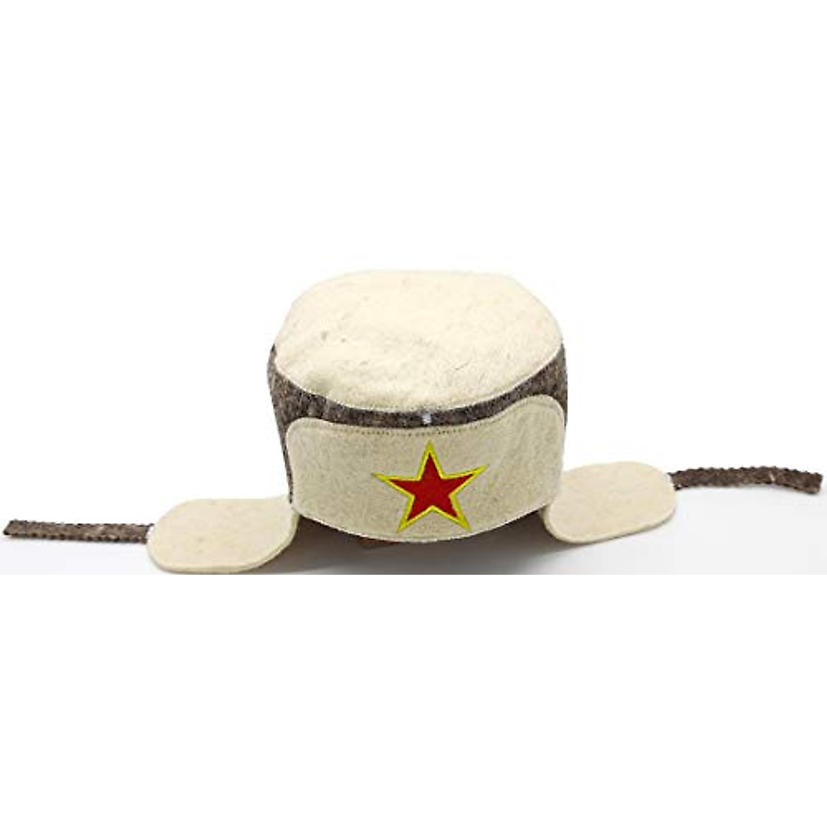 SHSH trade group Ukrainian Wool Sauna Hat Embroidered Ushanka with Star - Sauna Hat Finnish - Ukraine Sauna Hat Wool - Russian Banya Hat for Men - Sauna Hat for Men - Sauna Hats Russian Beige