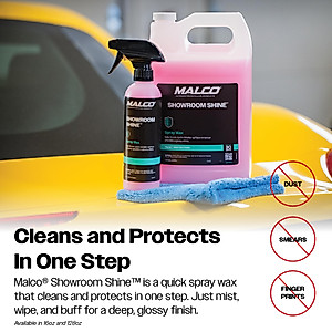 Malco Showroom Shine Spray Car Wax – Best Car Wax Spray for Professional Finish / Easy to Use Instant Detailer Spray / Cleans and Waxes Painted Surfaces, Metal and Glass / 1 Gallon (110401)