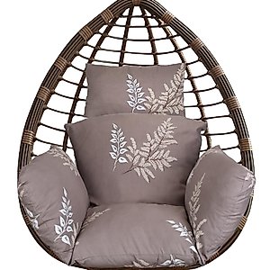 KOCASO Upgrade Egg Chair Cushion, Soft Swing Basket Chair Pads, Hanging Egg Chair Cushion, Soft Patio Furniture, Swing Egg Chair Cushion Seat Hammock Pillow with Ties Sofa Outdoor Indoor, CoffeeLeaf