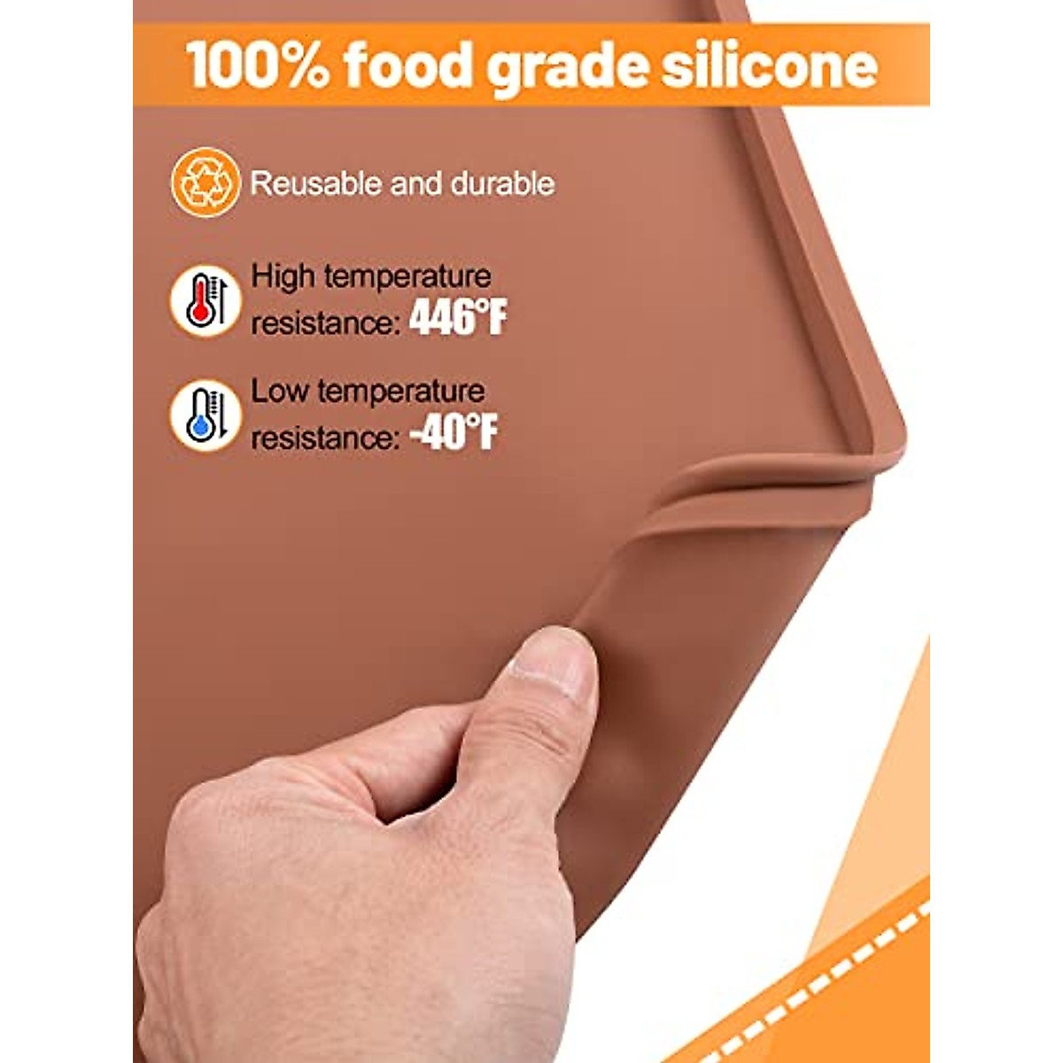 6 Pcs Silicone Dehydrator Sheets with Edge for 14" x 14" Trays, Non-stick Silicone Tray Liner for Excalibur Dehydrator, Reusable Dehydrator Mats Square Dryer Mats for Fruits Meat Vegetables Herbs