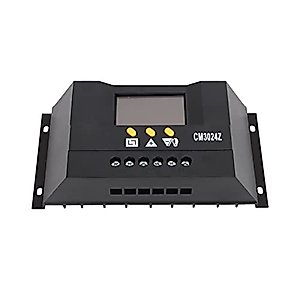 BOTEGRA PWM Solar Panel Regulator, Temperature Sensor Interface PVC PWM Solar Charge Controller Intelligent Multi Functional Buttons for Smart Home for Garden Lights