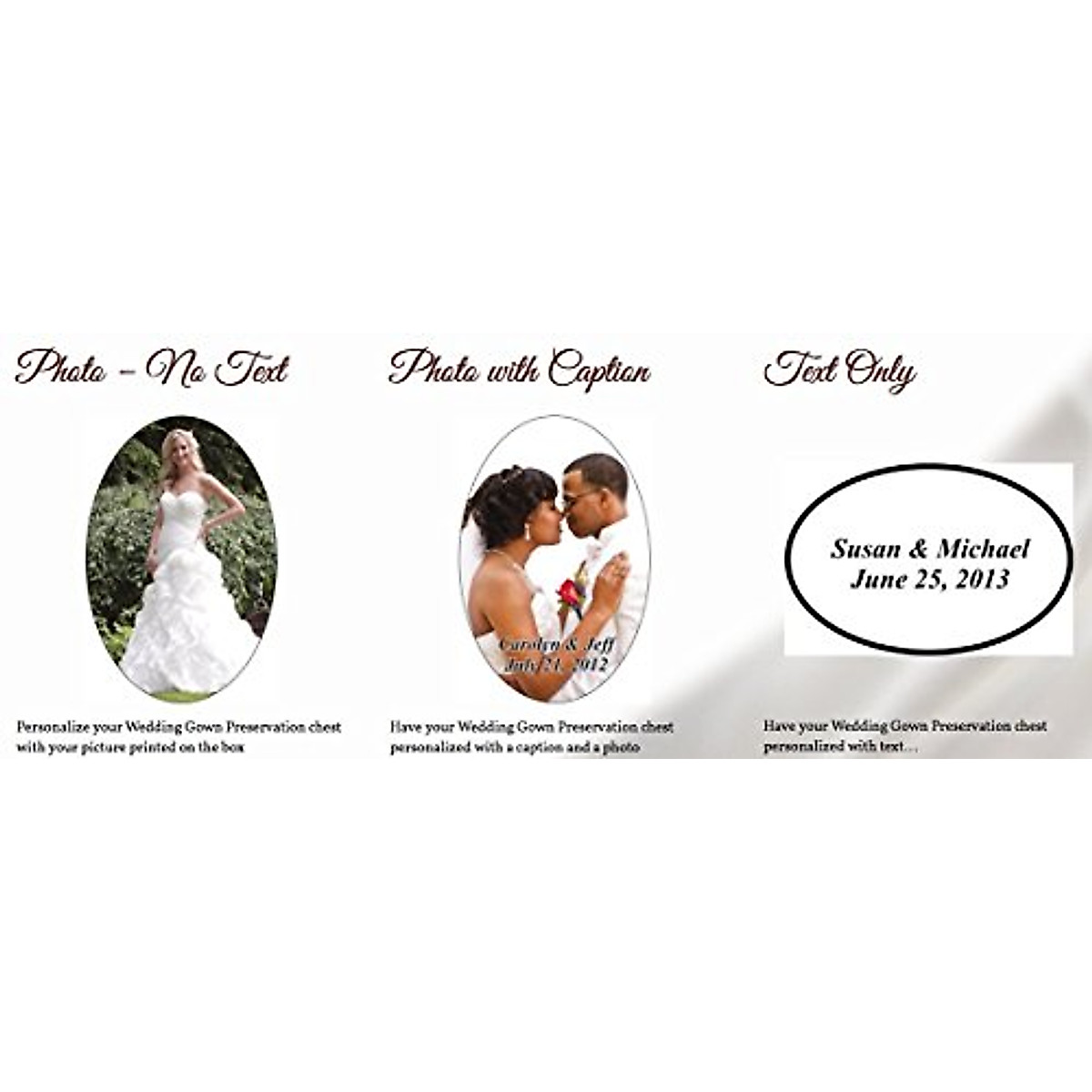 Wedding Gown Preservation Kit - Celebrity Deluxe Box Dress Cleaning- Personalized With Names, Date