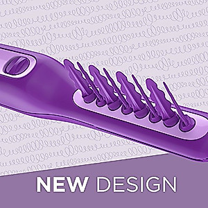 Remington DT7432 Wet or Dry Tame The Mane Electric Detangling Brush with Brush Cover, Adults & Kids, (Batteries Included), Purple, 1 Count