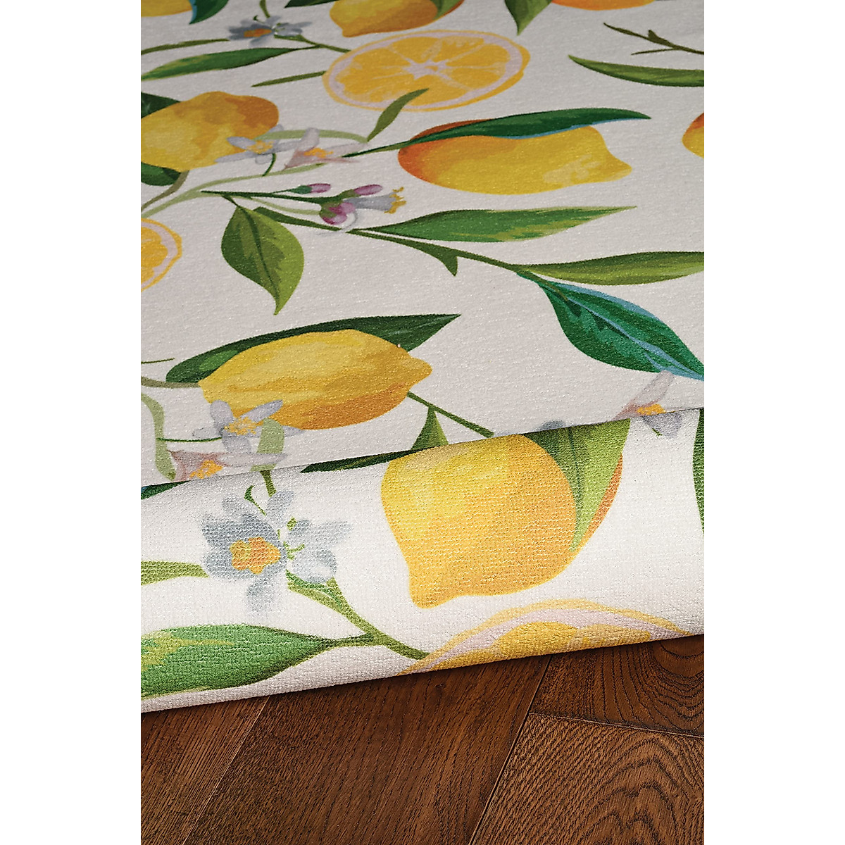 Linon The Anywhere Washable Rug Wesley Ivory/Yellow 5' X 7' Area Rug