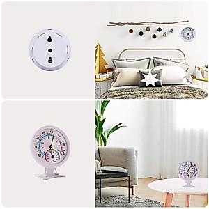 LayscoPro Mini Indoor Thermometer Hygrometer Analog 2 in 1 Temperature Humidity Monitor Gauge for Home, Room, Outdoor, Offices, Display Mechanical Diameter 75mm-2 Pack (No Battery Needed)-White