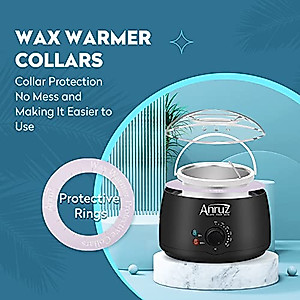Anruz Waxing Kit, Wax Warmer Hair Removal for Women Men Sensitive Skin, At Home Wax Kit with Wax Beads(14.1 oz total) for Coarse & Fine Hair, Eyebrow, Facial, Armpit, Bikini, Leg, Brazilian