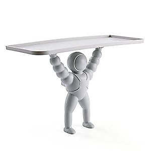 Bestshaoying ABS Shelf,Perforated Bathroom Shelf, Wall Shelf in Bathroom/Living Room Kitchen/Bedroom, Astronaut Shelf