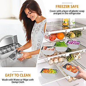 AshKiz Pizza Topping Station, Stainless Steel Pizza Topping Station with 5 Removable Containers for Salad Bar and Nacho Bar and Grill Table