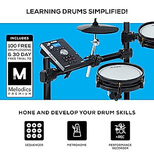 Alesis Drums Command Mesh SE Kit - Electric Drum Set with Quiet Dual Zone Mesh Pads, USB MIDI Connectivity and 600+ Electronic & Acoustic Drum Sounds