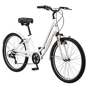 Schwinn Regioneer Womens Hybrid Comfort Bike, 26-Inch Wheels, 7 Speed, 16.5-Inch Steel Frame, Alloy Linear Brakes, White