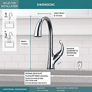 Peerless P7935LF Parkwood Single Handle Pulldown Kitchen Faucet Pull-Down, Chrome