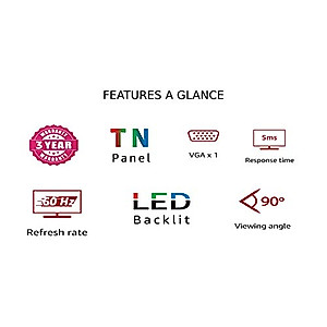 Dell E2016HV VESA Mountable 20" HD+ Screen LED-Lit Monitor,Black