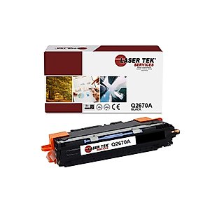 Laser Tek Services Compatible Toner Cartridge Replacement for HP 308A Q2670A Works with HP Color Laserjet 3500 3500n 3550 3550n Printers (Black, 1 Pack) - 6,000 Pages