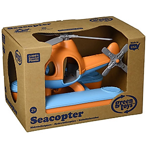 Green Toys Seacopter, Orange/Blue CB - Pretend Play, Motor Skills, Kids Bath Toy Floating Vehicle. No BPA, phthalates, PVC. Dishwasher Safe, Recycled Plastic, Made in USA.