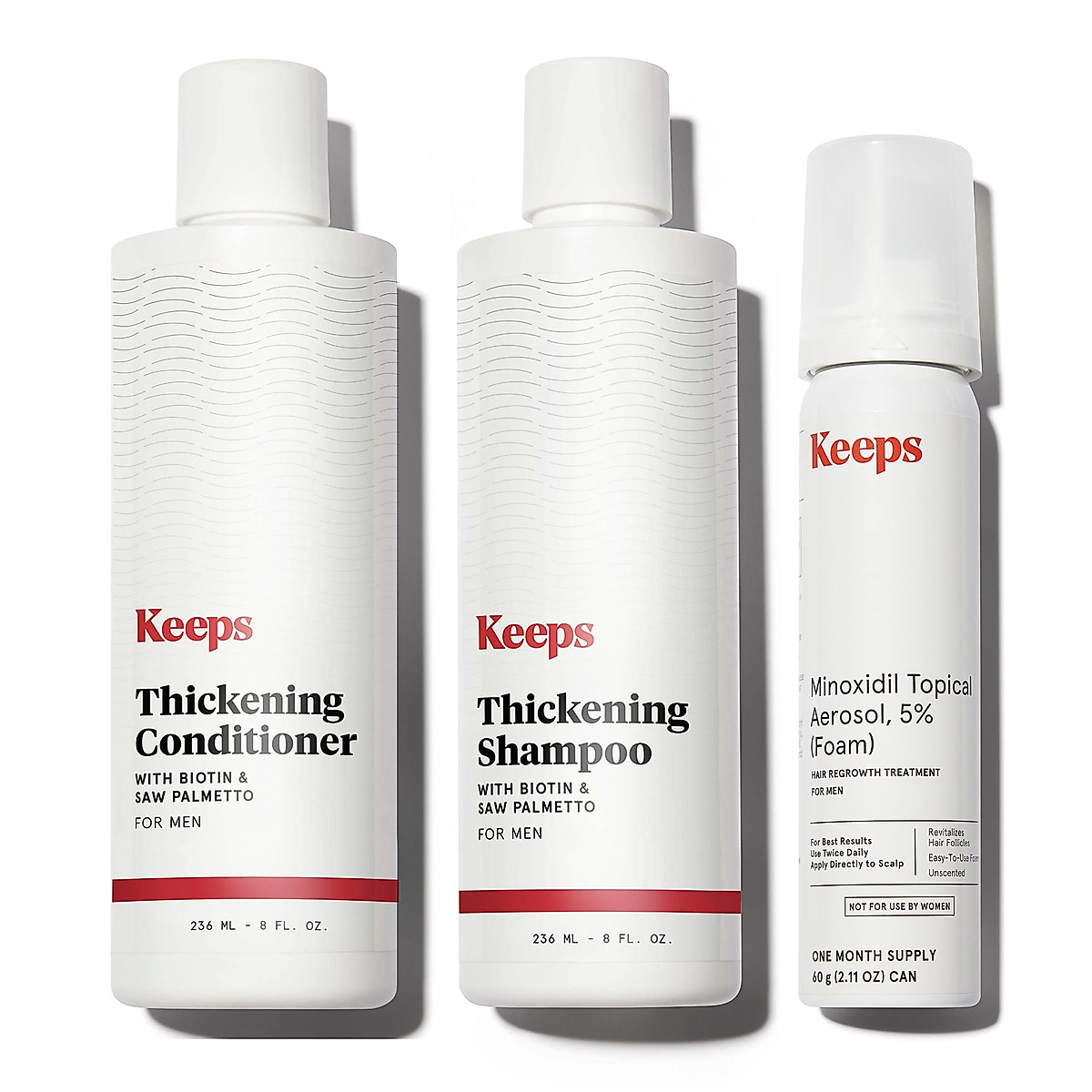 Keeps Hair Growth Treatment Bundle, Minoxidil Foam, Thickening Shampoo & Conditioner