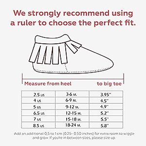 Fringe Baby Moccasins (Italian Leather) Baby Moccasins Soft Sole Baby Shoes Newborns, Infants & Toddlers - Handmade Genuine Leather Baby Moccasins Fringes Boys & Girl (Navy Blue, Numeric_6_Point_5)