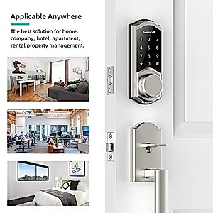 Smart Deadbolt Lock Front Door, hornbill Keyless Entry Door Lock with Keypad, Bluetooth Smart Locks Work with Alexa, Digital Code Lock for Airbnb and Vacation Rental Hosts