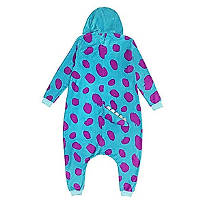 Disney Monsters Inc. Adult Sulley Kigurumi Sherpa Fleece Cosplay Costume One Piece Union Suit (2X/3X) Blue