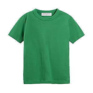 Mud Kingdom Big Boys T-Shirt Short Sleeve Summer Holiday Plain Green Size 10-12 Soft