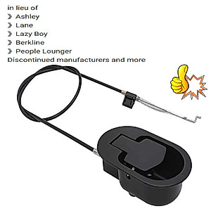 Pmsanzay Recliner Replacement Parts - Universal Black Metal Pull Recliner Handle with Cable - fits Ashley/Lane/Lazy Boy/Berkline and Major Recliner Brands Couch Style Pull Chair Release Handle Sofa
