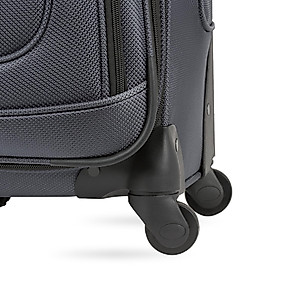 SwissGear Sion Softside Expandable Roller Luggage, Dark Grey, Checked-Large 29-Inch