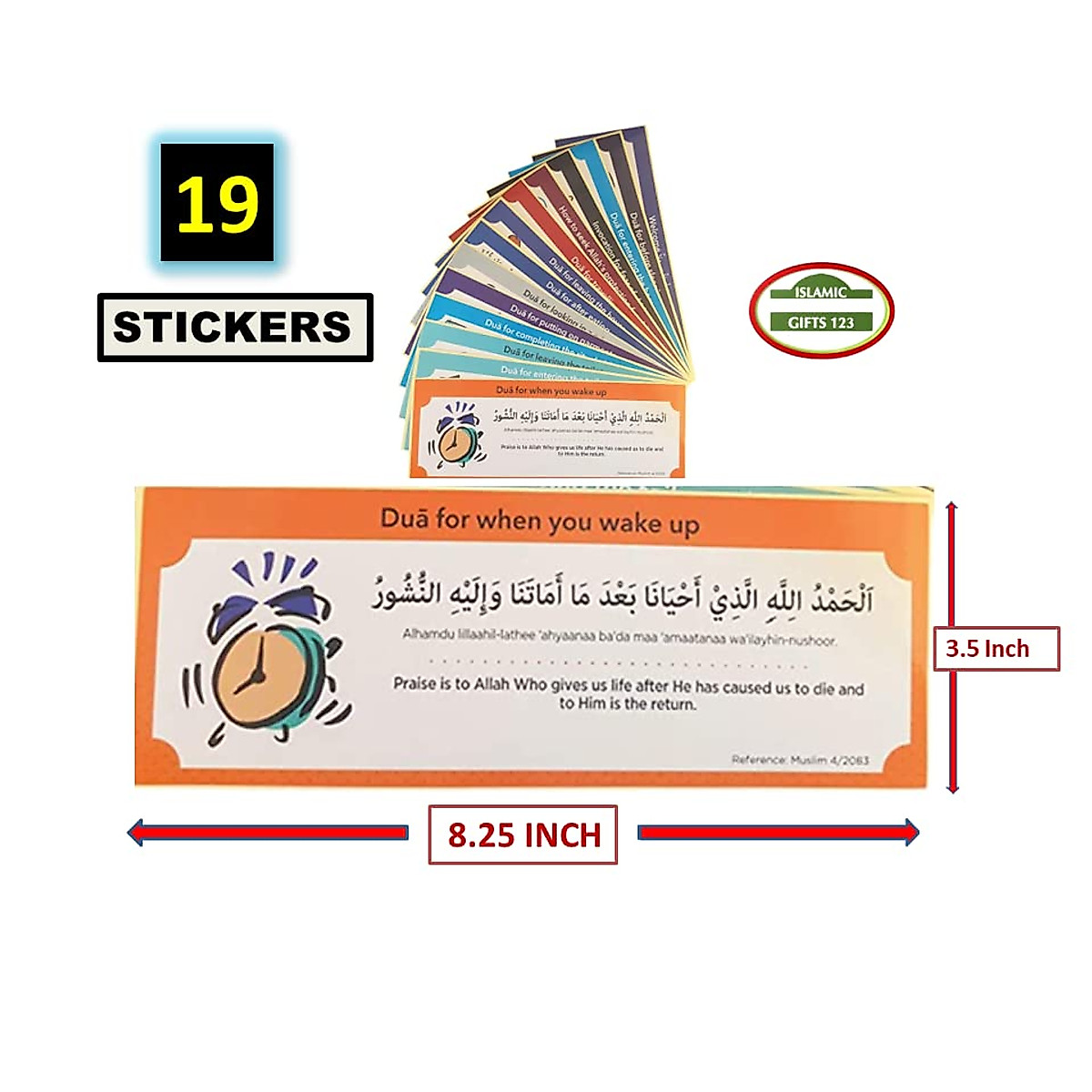 19 PCS DIY Removable Muslim Family Dua Sticker Decal Wall Mural Islamic Arabic Quotes Letters Wall Sticker (Mix Color)