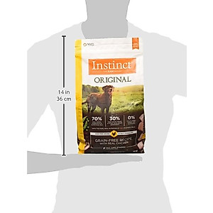 Instinct Dog Food, Grain Free Dog Food Dry, High Protein, Raw Coated Dog Food, Dog Kibble, Original Real Chicken, 4 lb. Bag