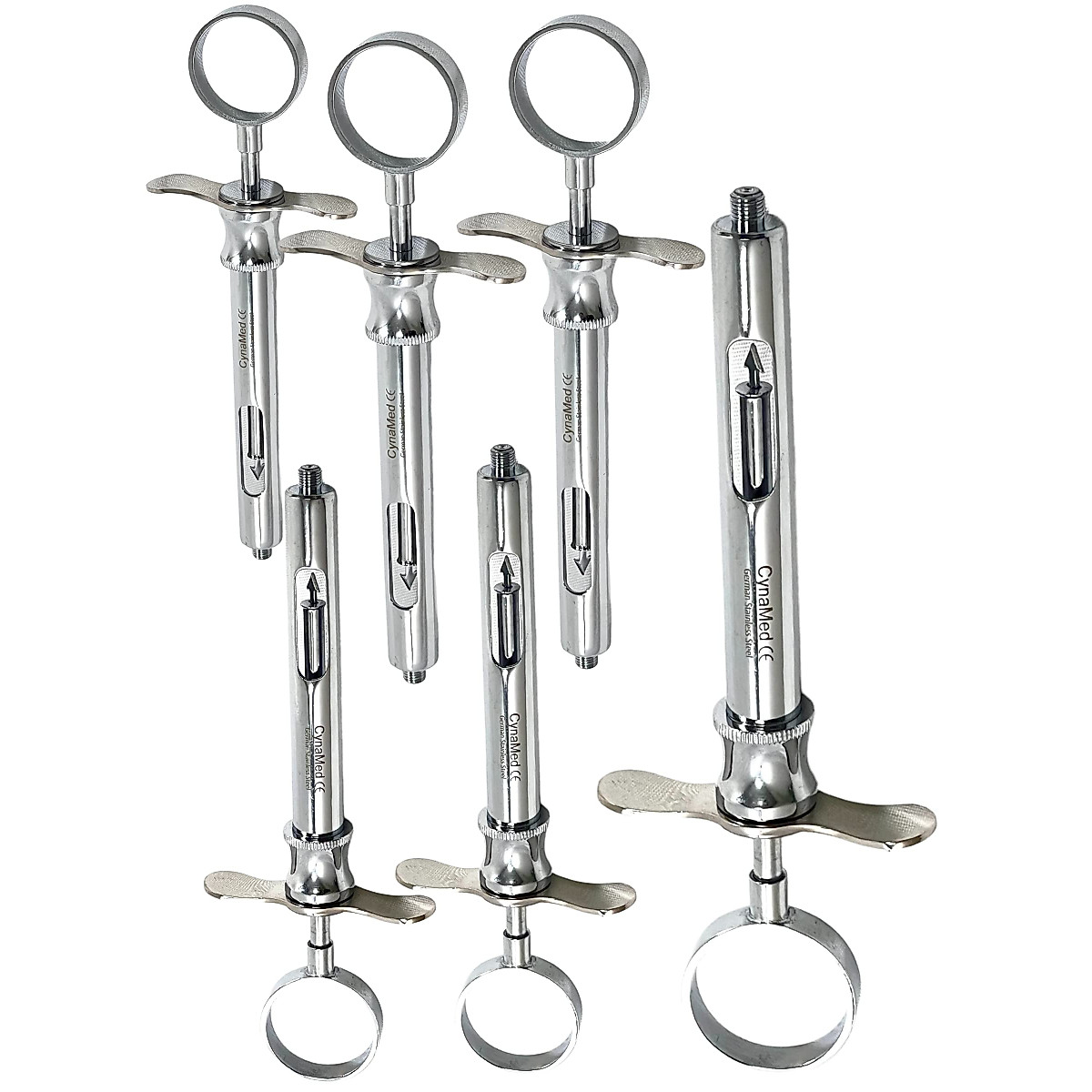 5 PREMIUM ASPIRING DENTAL SYRINGES 1.8mL ANESTHETIC ONE RING WITH FINGER RESTS SURGICAL DENTAL INSTRUMENTS ( CYNAMED )