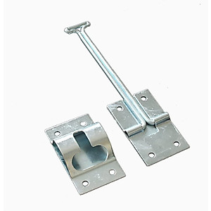 zqgsm 2 Set T Style Galvanized Iron Entry Door Catch Latch Holder RV Camper Trailer Cargo 6 inch
