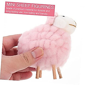 Garneck Little Sheep Ornament for Kids Miniture Decoration Kids Mini Felt Sheep Decor Mini Sheep Statue Christmas Lamb Desktop Small Ornaments Felt Sheep Doll Crafts