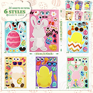 Zonon Make a Sticker for Kids, 36 Sheets Make an Face Animal Face Decals, Make Your Own Stickers for Birthday Party Favors, Boys Girls School Reward(Cute Style)