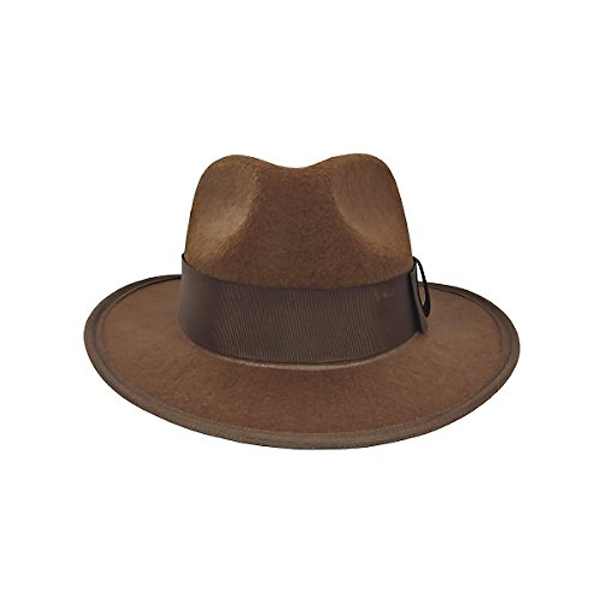 Nicky Bigs Novelties Adult Brown Adventurer Fedora Hat - Mobster Felt Panama Hats - Gatsby Halloween Costume Accessory, Brown, One Size