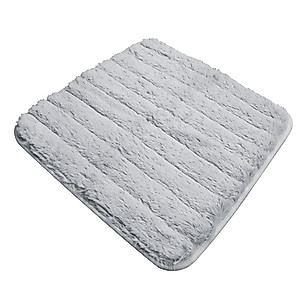 Ultra Soft Cozy Plush Chair Pads with Self Tie Anti-Slip Square Winter Warm Seat Cushion Comfortable Dining Chair Cushion Mat Cover for Home Office Patio Dormitory Library Bar, 17.8" x 17.8" (Grey)