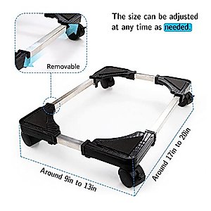 Computer Tower Stand CPU Holder Stand with 4 Mute Caster Wheels，CPU Stand for Gaming pc,Suitable for Most PC Brackets On The Carpet Floor (Black) (Black)