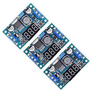 Valefod 3 Pack LM2596 DC to DC Voltage Regulator 4-40V to 1.5-35V Buck Converter with LED Display