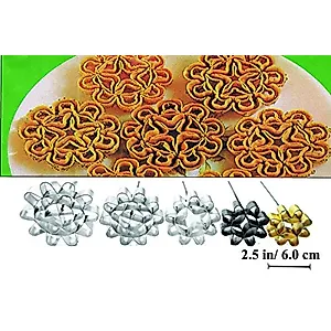 DOK JOK Cookie Bouquet Sunflower 2.5 Inch Diameter Crispy Biscuit Mould Brass Blossom Lotus Flowers Shaped Mold Maker Thailand Dessert Come with Thaise Thailndsk Thai Kanom Recipe Amazon