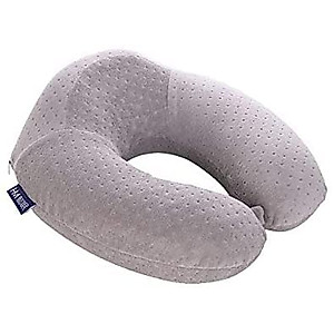 Cozy BoSpin Travel Pillow - Luxury Memory Foam Neck Support Cushion Neck Support Pillow (Gray)