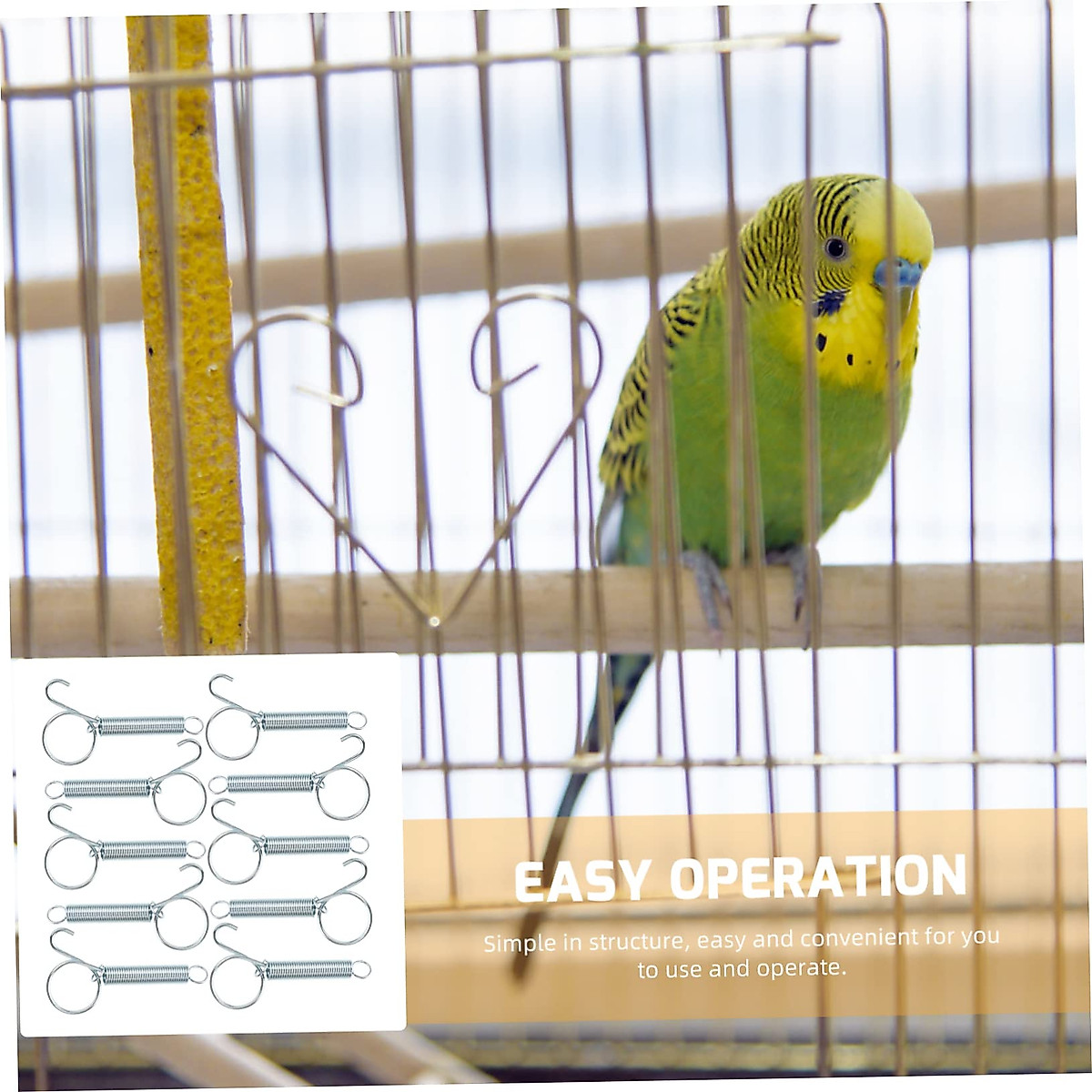 Balacoo 10 Pcs cage Door Spring Hook Critter Nation cage Metal Clothes Hanger Finger Spring latches Metal Hangers cat cage latches Birds cage Hook Stainless Steel Guinea Pig Dedicated