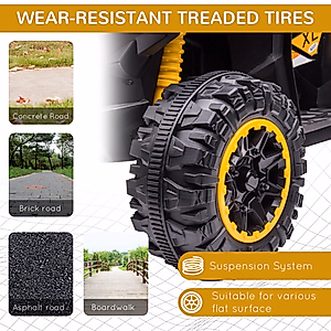 Aosom 12V Kids ATV Quad Car with Forward & Backward Function, Four Wheeler for Kids with Wear-Resistant Wheels, Music, Electric Ride-on ATV for Toddlers Ages 3+ Years Old, Yellow