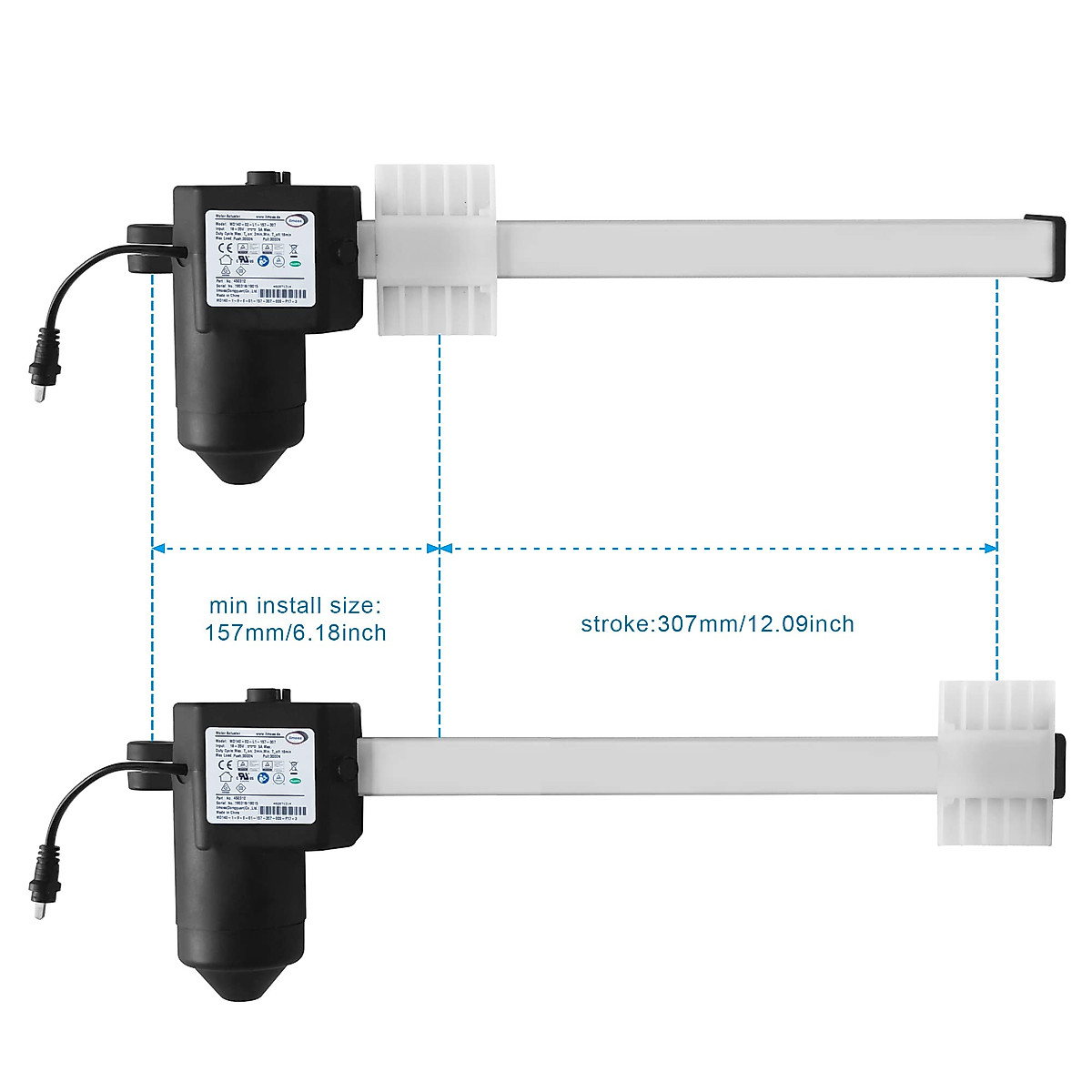 Frassie Power Recliner Lift Chair Motor Limoss 450312 Actuator Model MD140-02-L1-157-307 Replacement