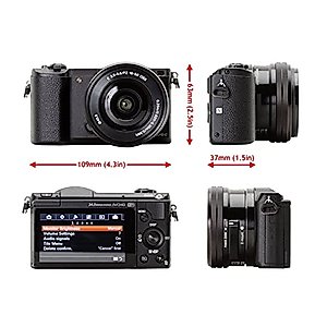 Camera A5100 16-50mm Mirrorless Digital Camera with 3-Inch Flip Up LCD Digital Camera (Color : B)