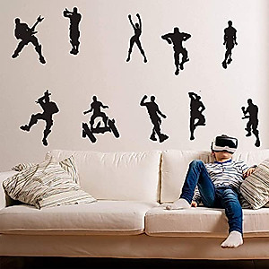 LHKSER Game Wall Decal Wall Sticker Poster Floss Dancing Decal Nursery Boys Room Wall Vinyl Decal Game Stickers (Black++)