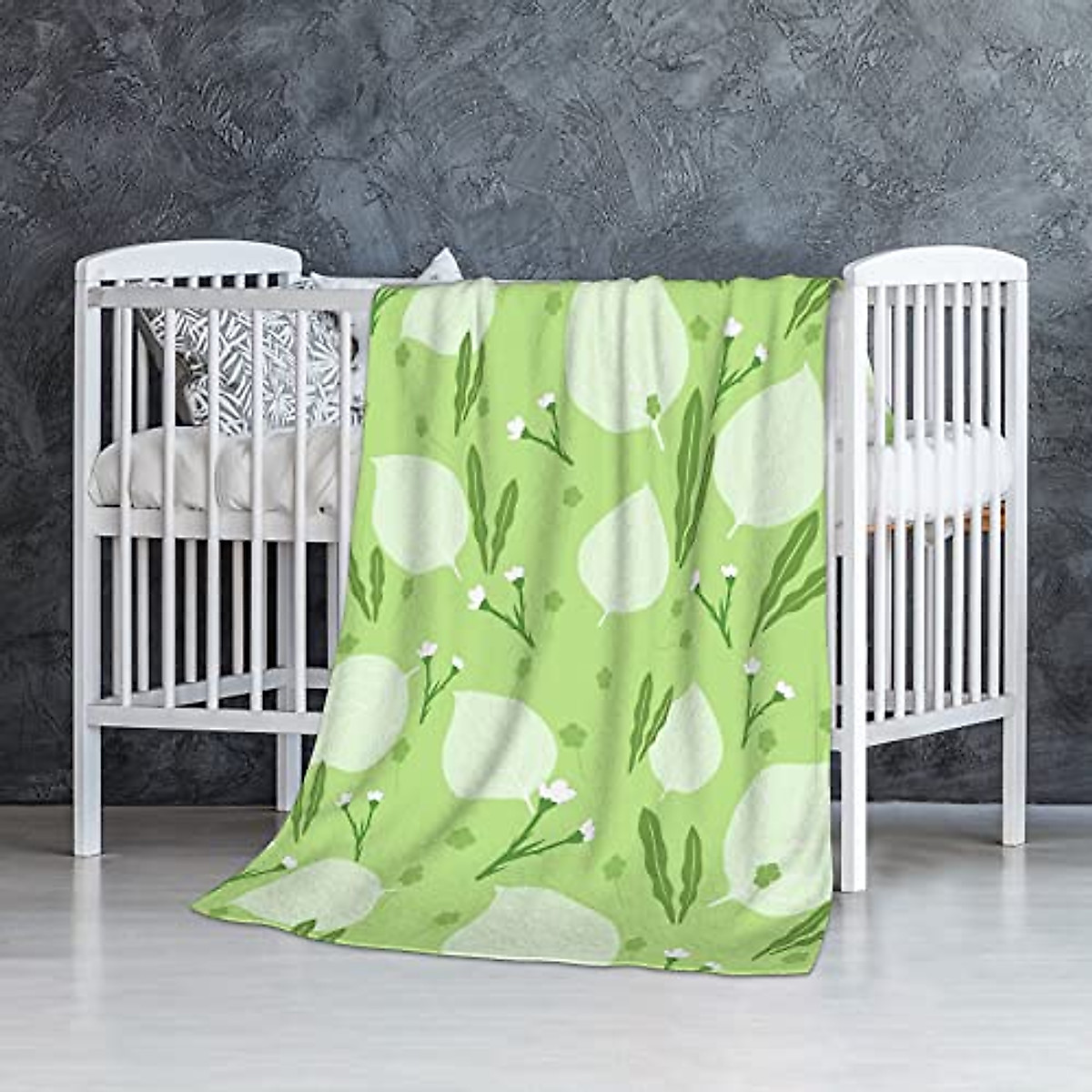 RIFYRI Baby Blankets for Boys Girls Lightweight Fuzzy Fluffy Warm Plush Baby Blanket Gifts for Infant Toddler Newborn Receiving Blanket for Crib, Stroller (Plants, 30Wx40L)