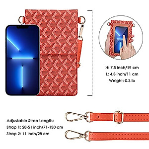 seOSTO Cell Phone Purse, Lightweight Small Wallet Purses and Handbags with 2 Shoulder Strap for Women (orange)