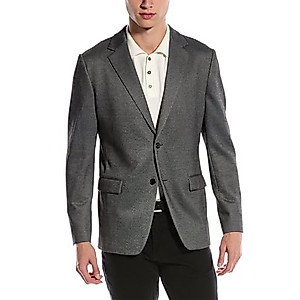 Theory Mens,Wool Blend Sport Jacket,Clinton, Black Melange/Black, 44
