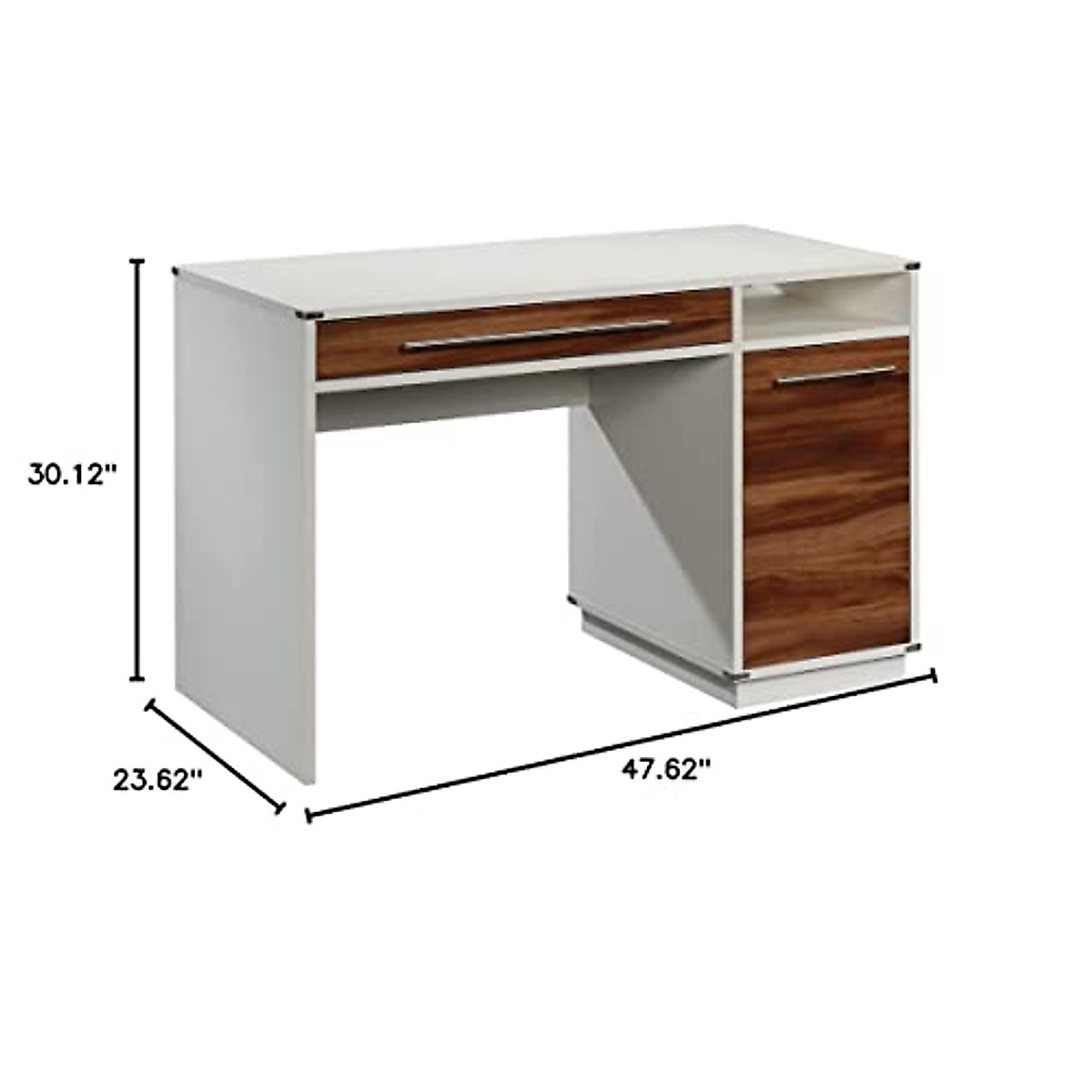 Sauder Vista Key Desk, L: 47.64" x W: 23.62" x H: 30.16", Pearl Oak Finish