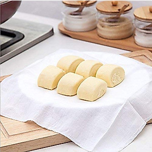 Lautechco 4Pcs Reusable Natural Pure Cotton Bamboo Steamer Baking Cloth Steamers Gauze Pad Steamer Mat Liners for Rice Dim Sum 32cm32cm/12.5 inch12.5 inch(White)