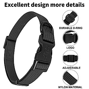 lynxking Dog Collar Soft Padded Breathable Cotton Solid Color Strong Adjustable Pet Collar for Little Puppy