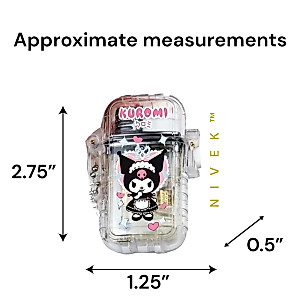 NIVEK Kulomi Transparent Cute Lighter Waterproof Lighter Refillable Kitty KT Cat Melody Japanese Kawaii with Chain (Kulomi Maid)