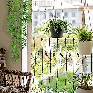 Wellindecor 2 Pcs Artificial Hanging Eucalyptus Leaves Faux Hanging Vines Greenery for Home Indoor Outdoor Garden Wedding Décor (Green), 43.30 × 3.93 inch